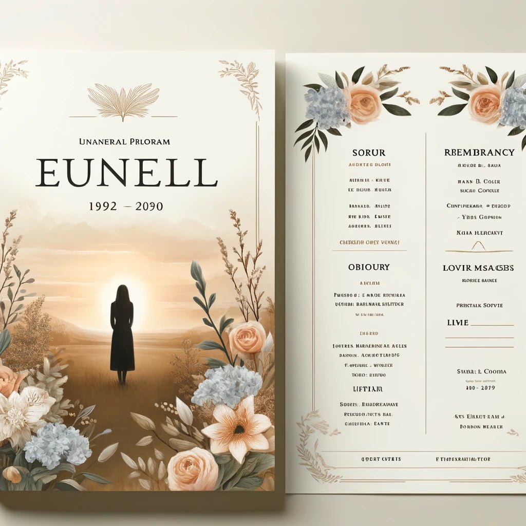 Hermosos diseños de programas funerarios de The Funeral Program Site