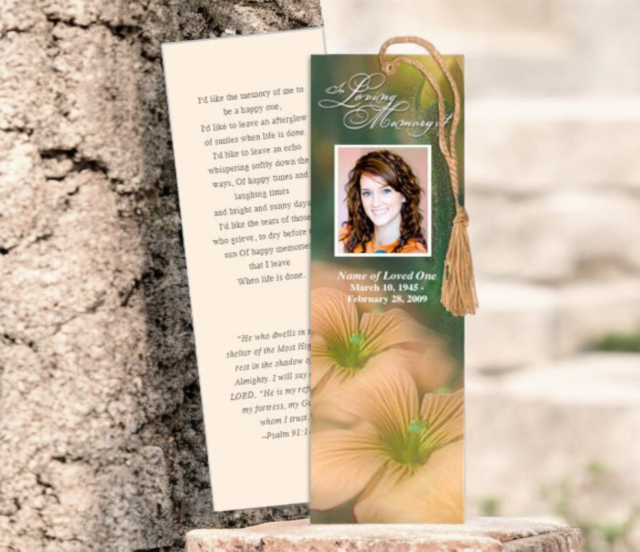 Floral Memorial Bookmark Template DIY or Done For You Service – The ...