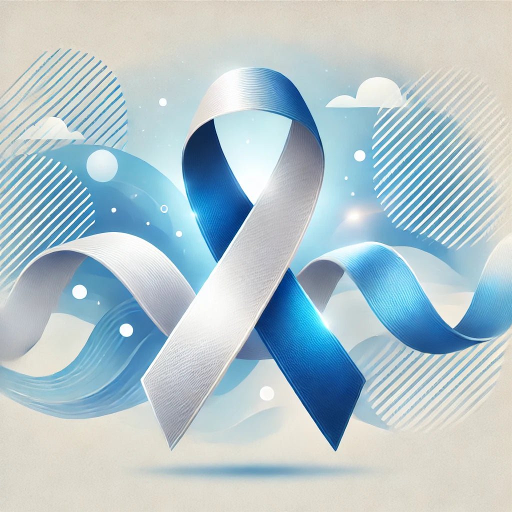 Significado del lazo blanco y azul: Concientización sobre el cáncer de ...
