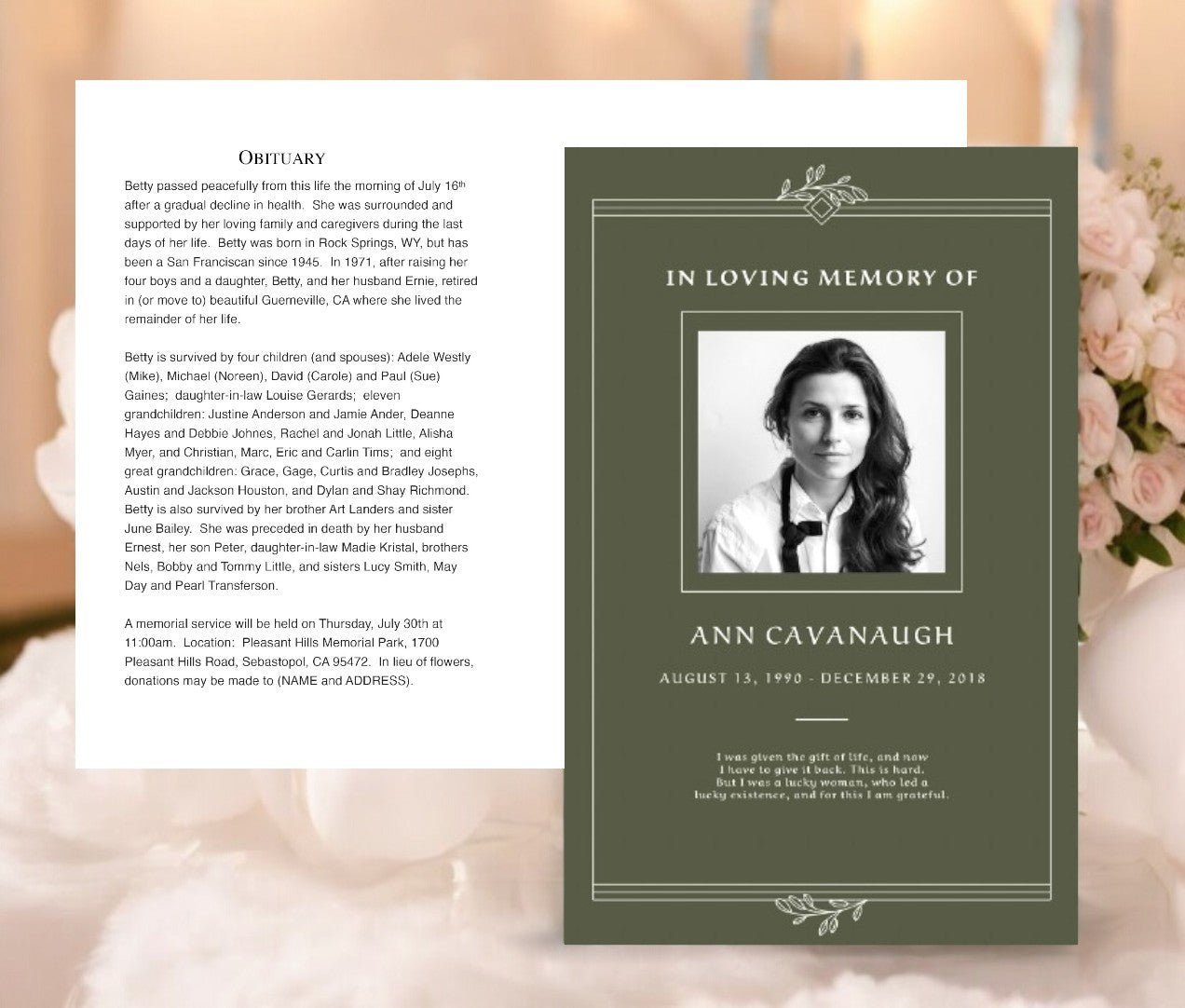 Writing and Designing with an Obituary Template – The Funeral Program Site