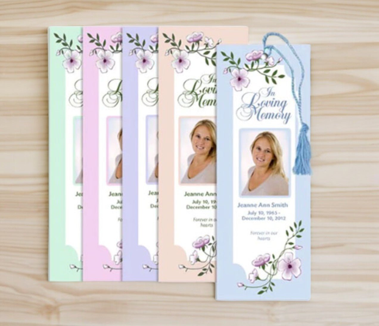 Memorial Funeral Bookmarks Design & Printing Service - The Funeral ...