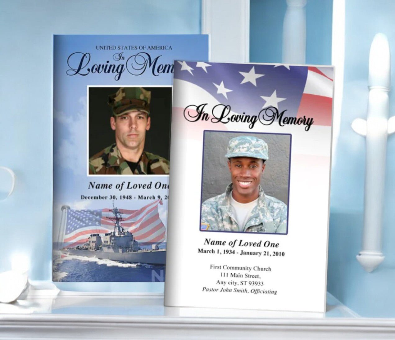 Patriotic Military Themed Funeral Program Templates - The Funeral ...